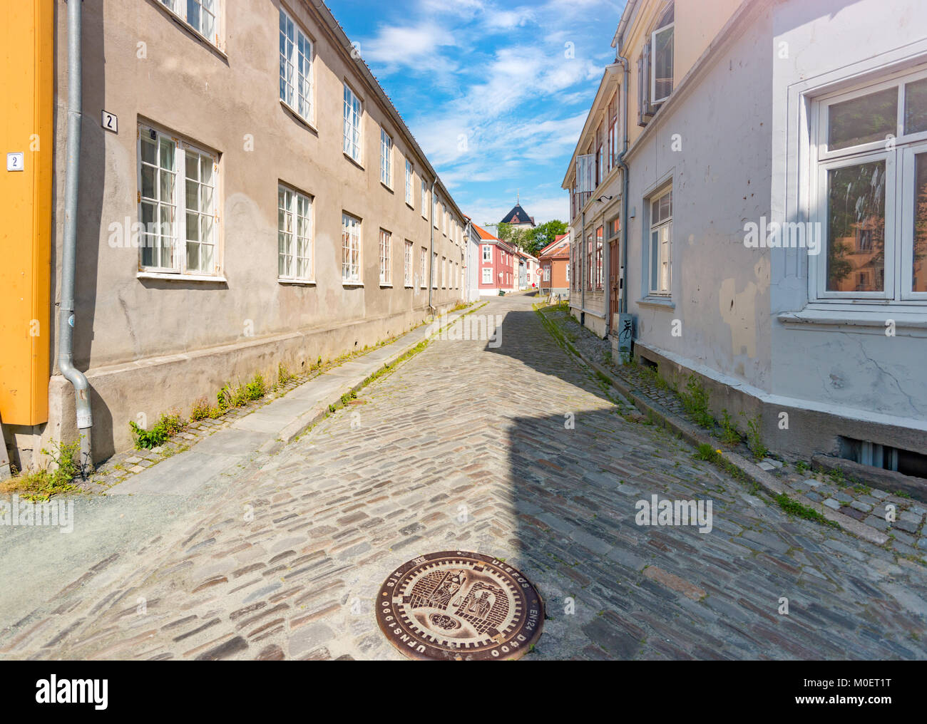 Trondheim, Norway. View of central city part with historic ...