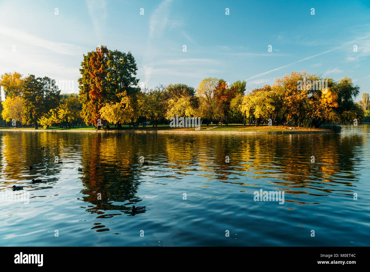 Autumn Season In Bucharest Park Landscape Stock Photo - Alamy