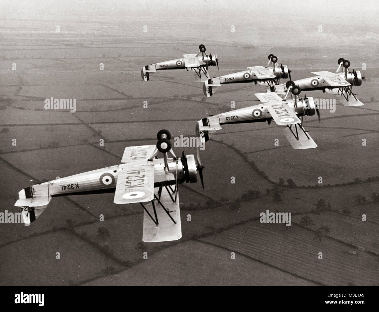 Inverted flying, RAF Wittering, biplanes, 1933 Stock Photo - Alamy