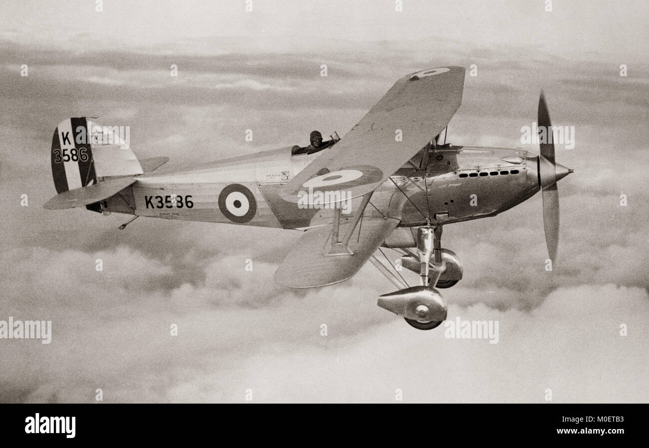 New RAF Hawker Fury aircraft in flight, 1933 Stock Photo - Alamy