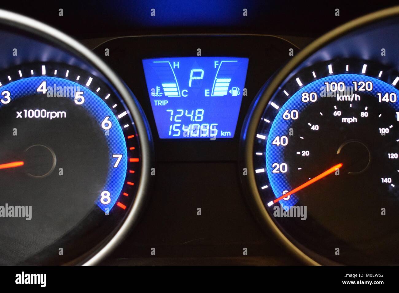 car gauges at dashboard Stock Photo - Alamy