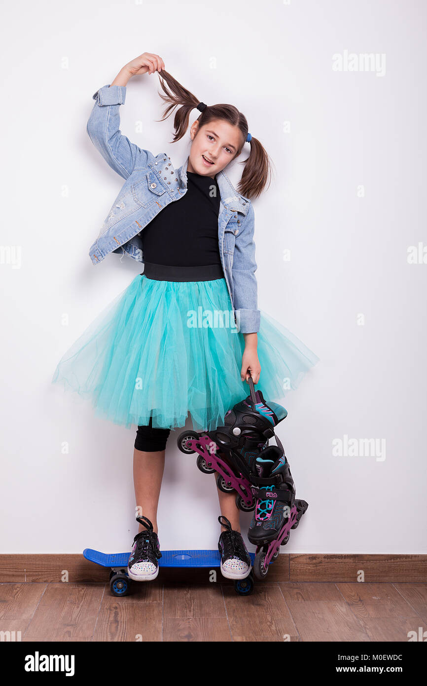 Cool teenager girl with active style of life Stock Photo - Alamy