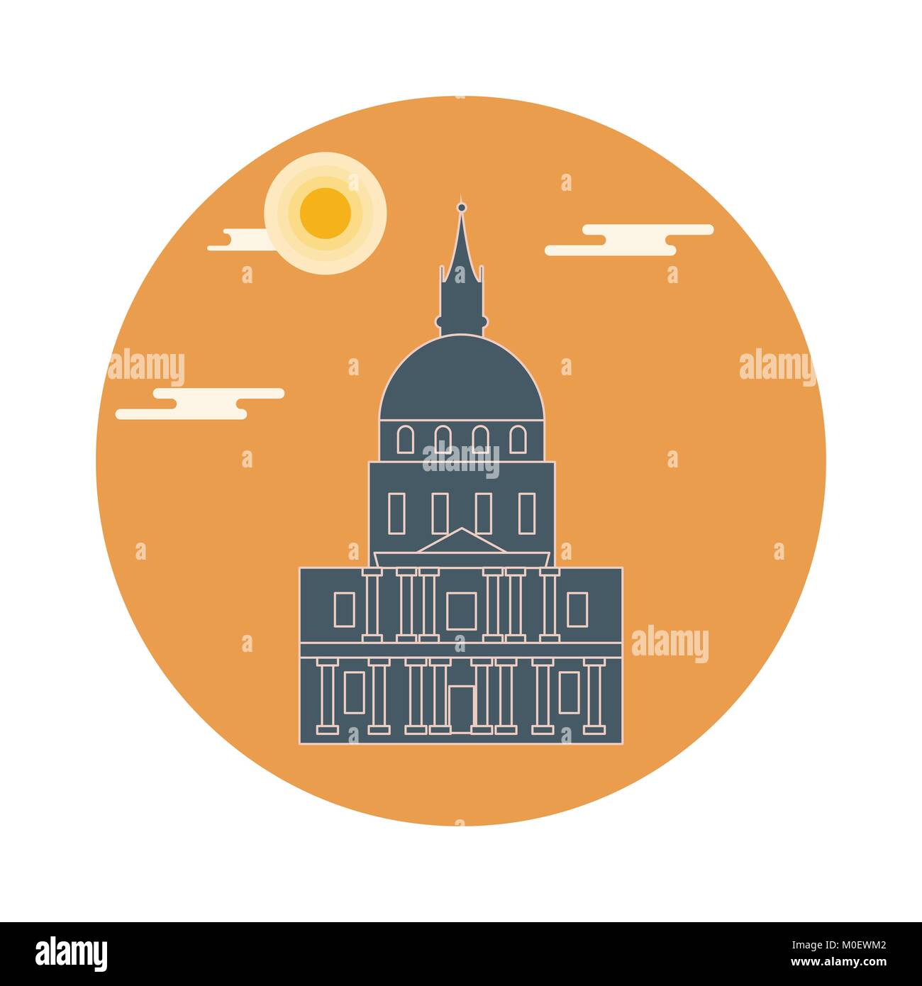 Famous building of Paris. Symbol and landmark. Design for banner ...