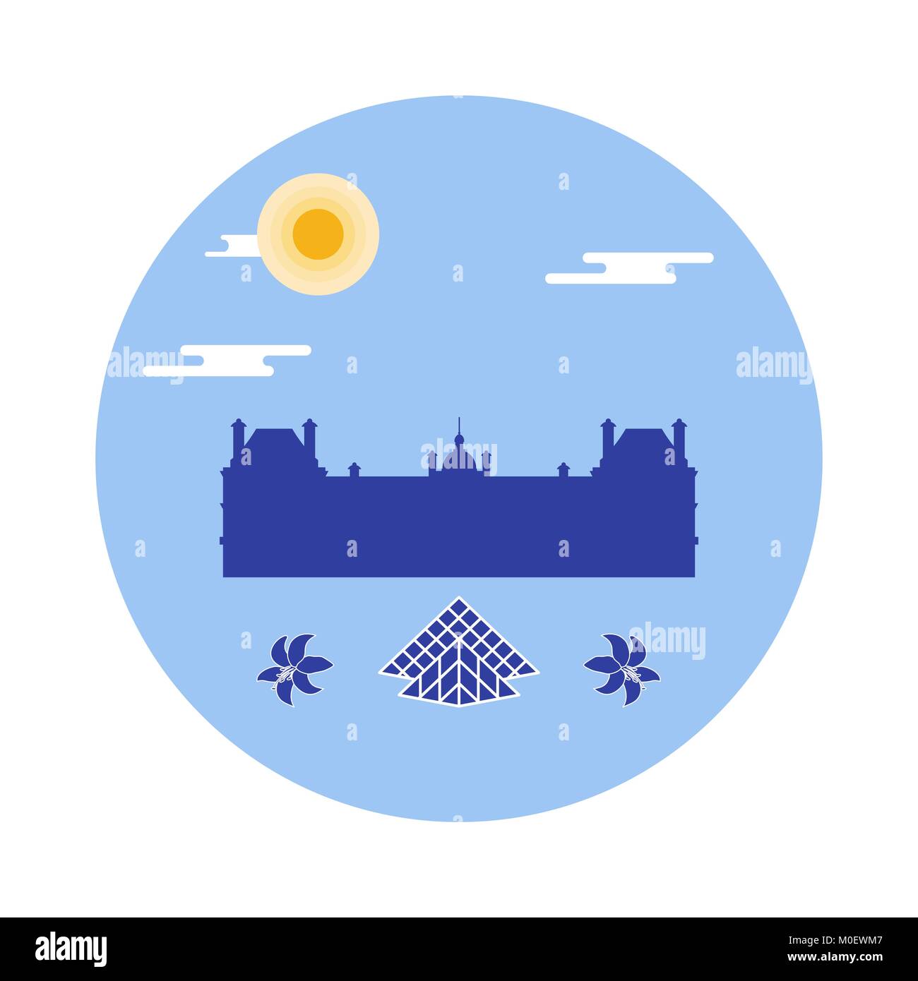 Famous palace of Paris. Symbols and landmark. Design for banner, poster ...