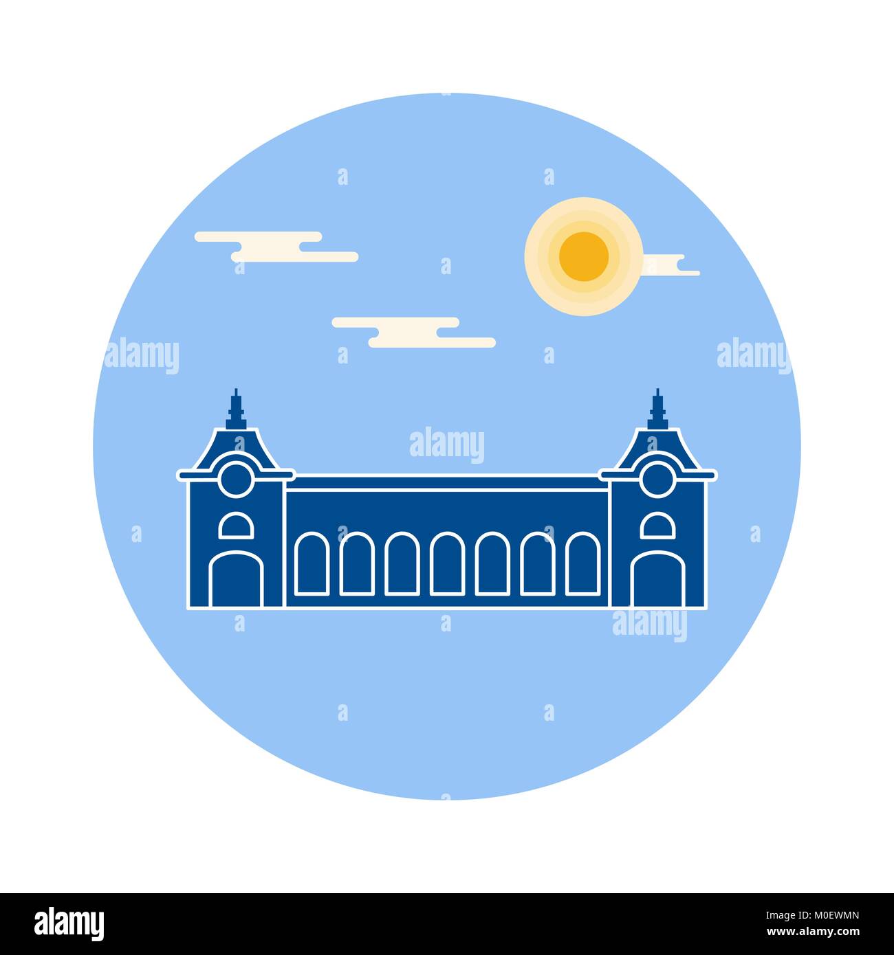 Famous museum of Paris. Symbol and landmark. Design for banner, poster ...