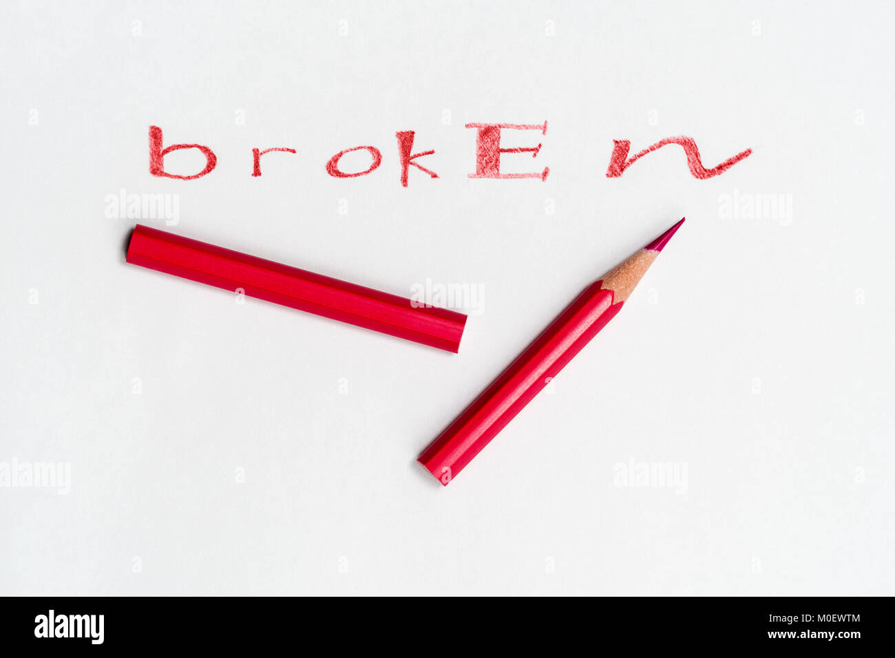 Red pencil on paper hi-res stock photography and images - Alamy