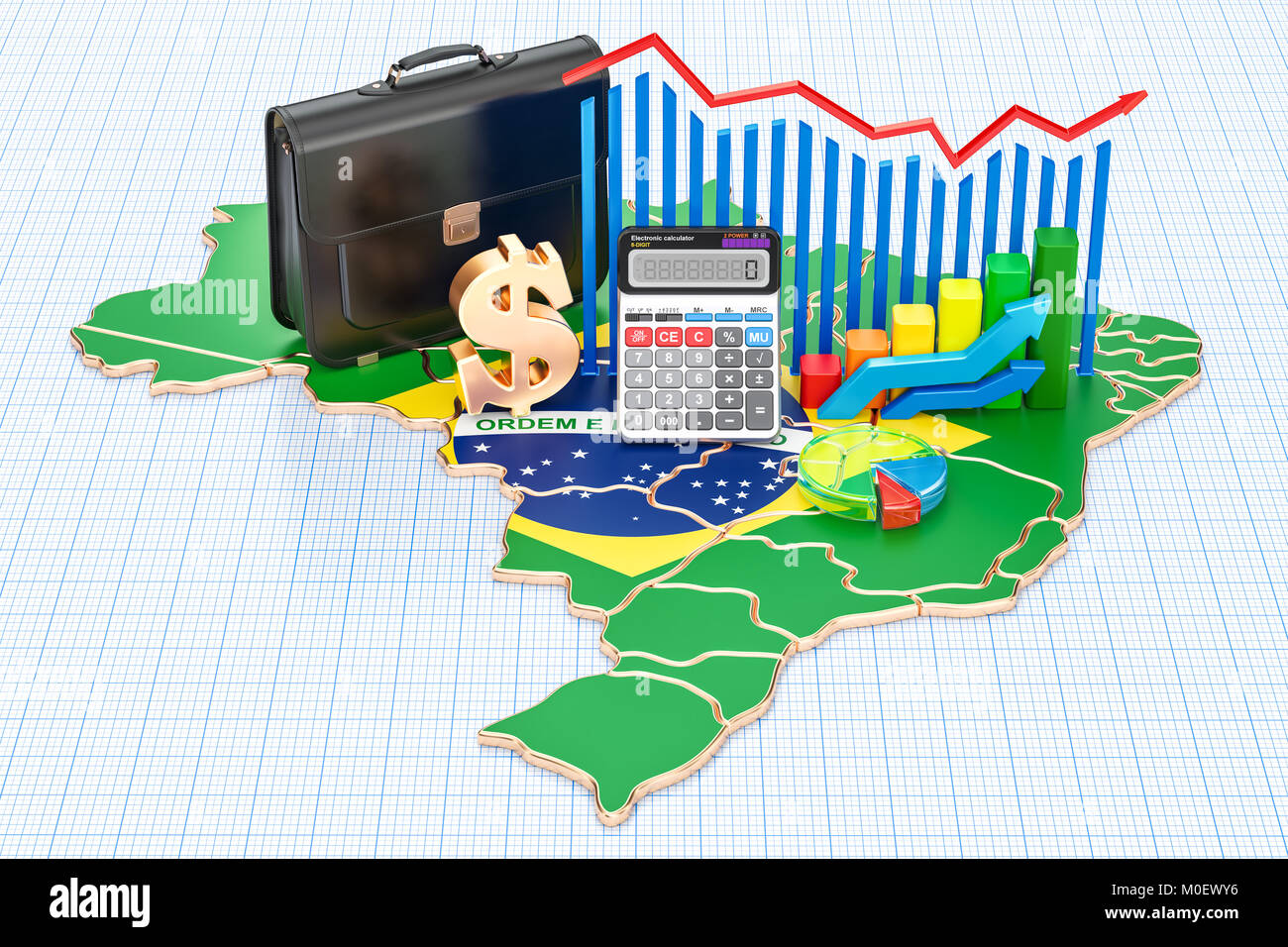 Business, commerce and finance in Brazil concept, 3D rendering Stock ...