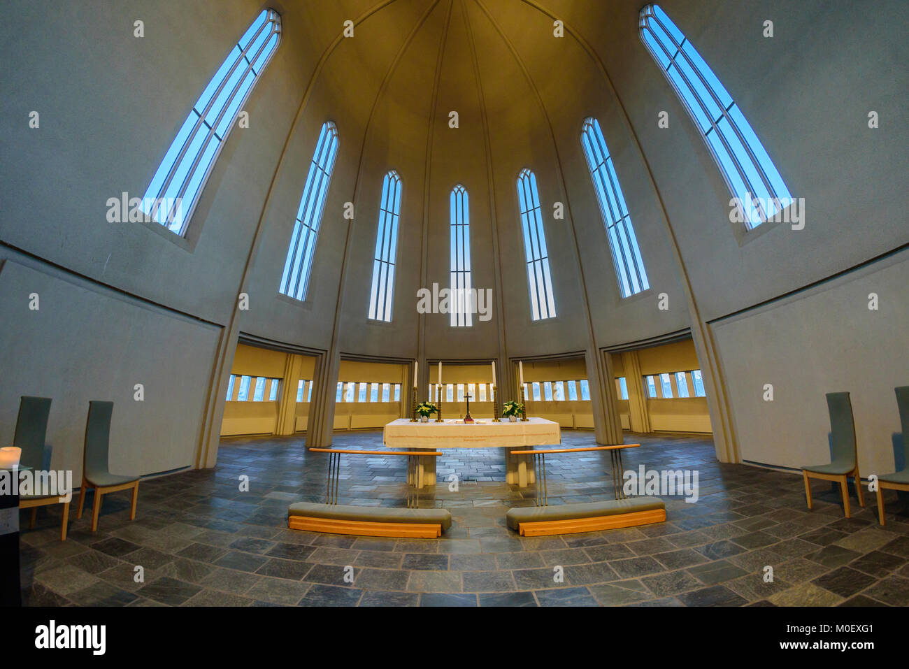 Interior of Hallgrímskirkja (church of Hallgrímur), Lutheran (Church of ...