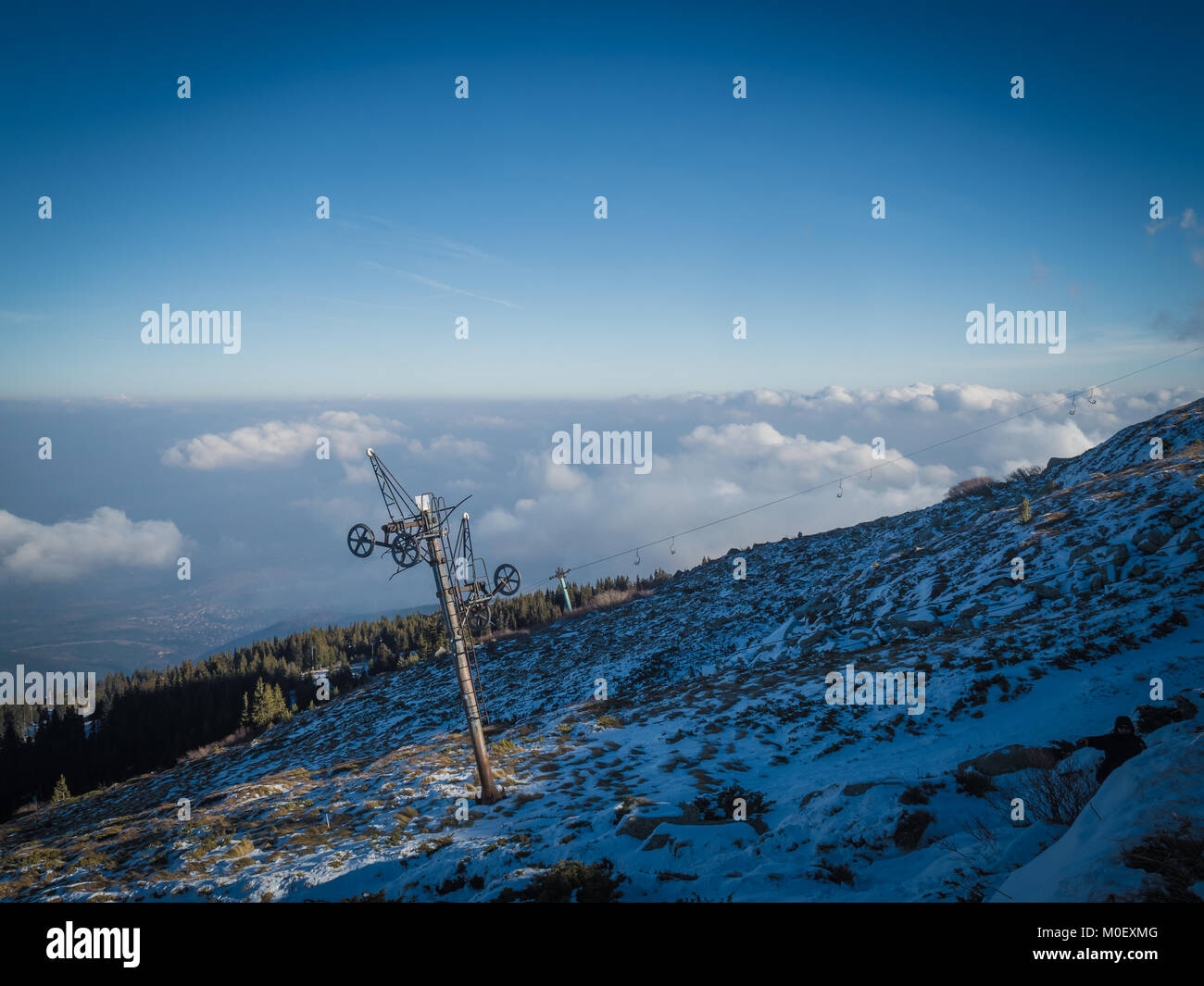 Ski lift, Vitosha, Bulgaria Stock Photo - Alamy