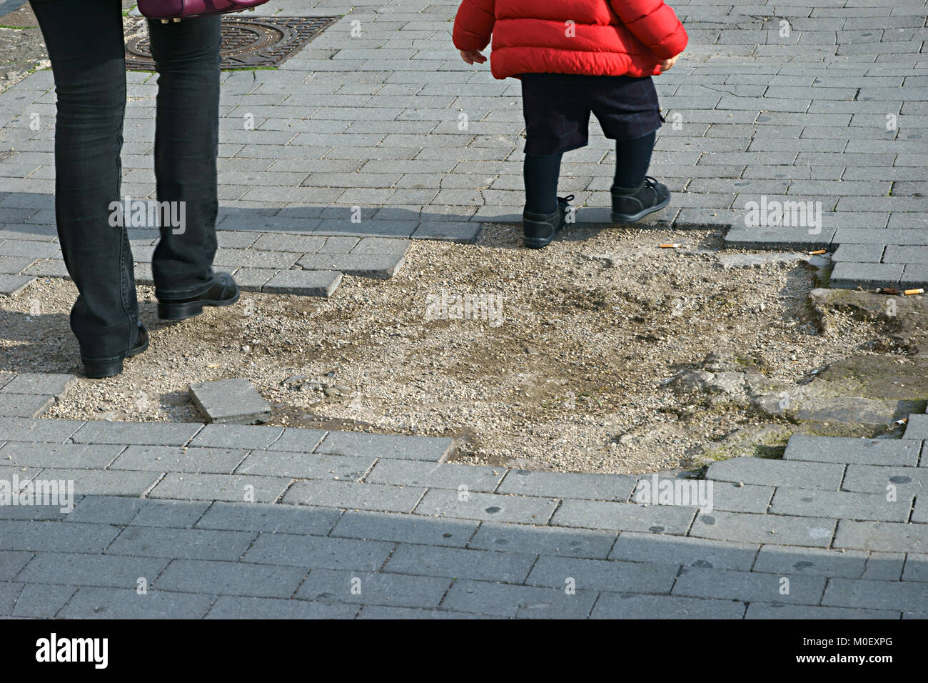 Street hole, danger for people Stock Photo - Alamy