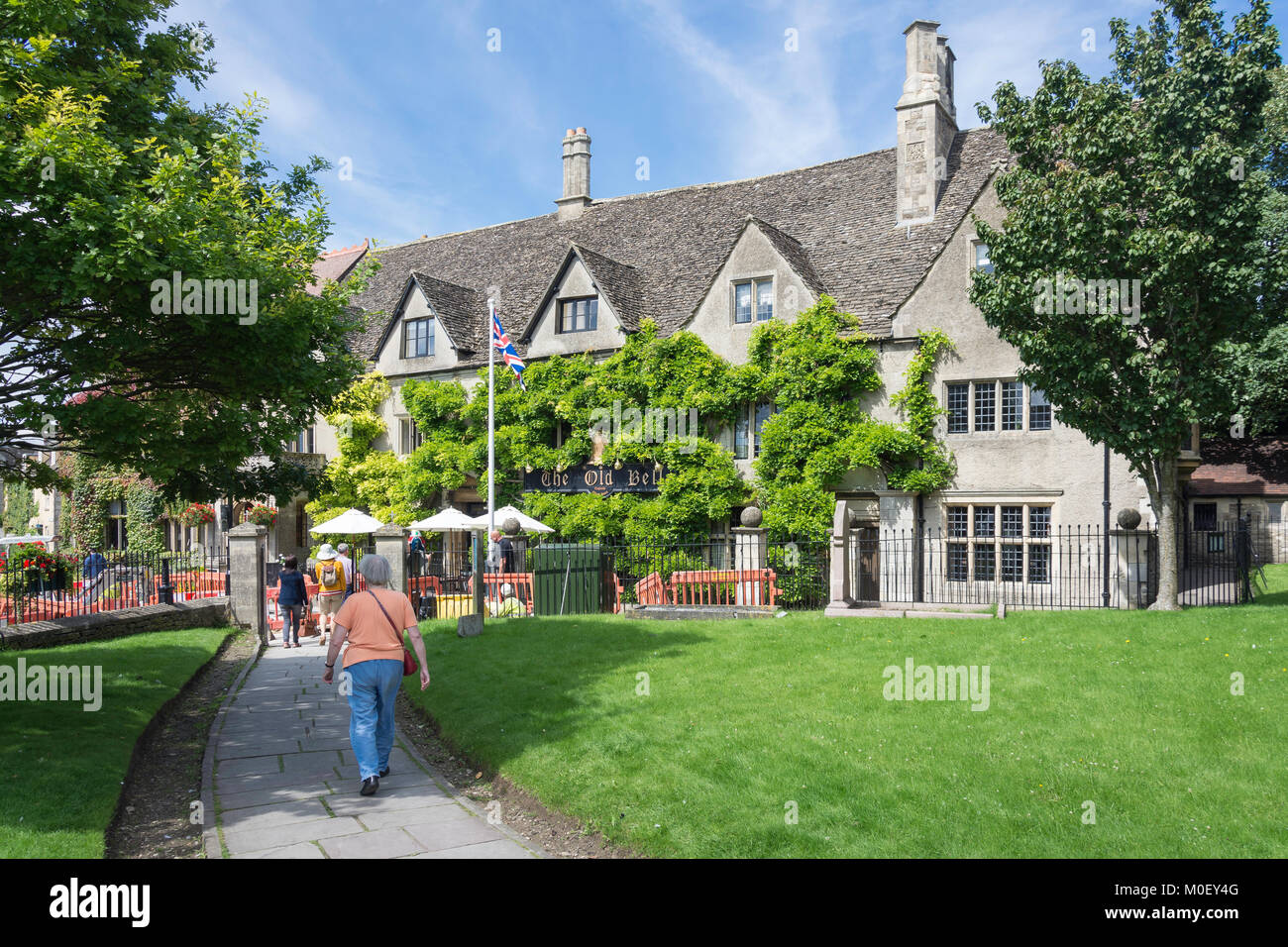 The 13th century Old Bell Hotel from the Abbey, Abbey Road, Malmesbury ...