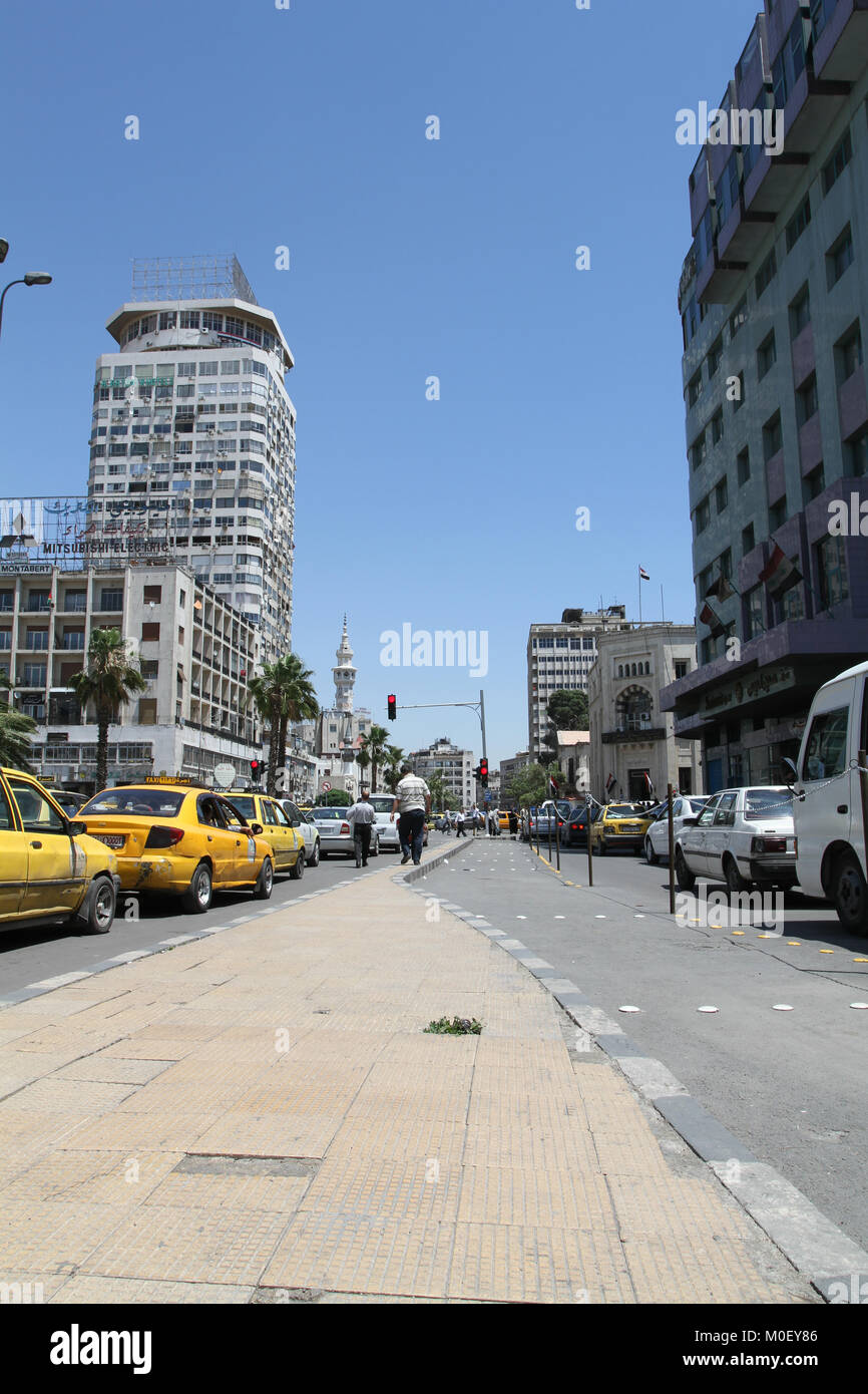 Image to the streets of the city of Damascus, and show the streets and ...