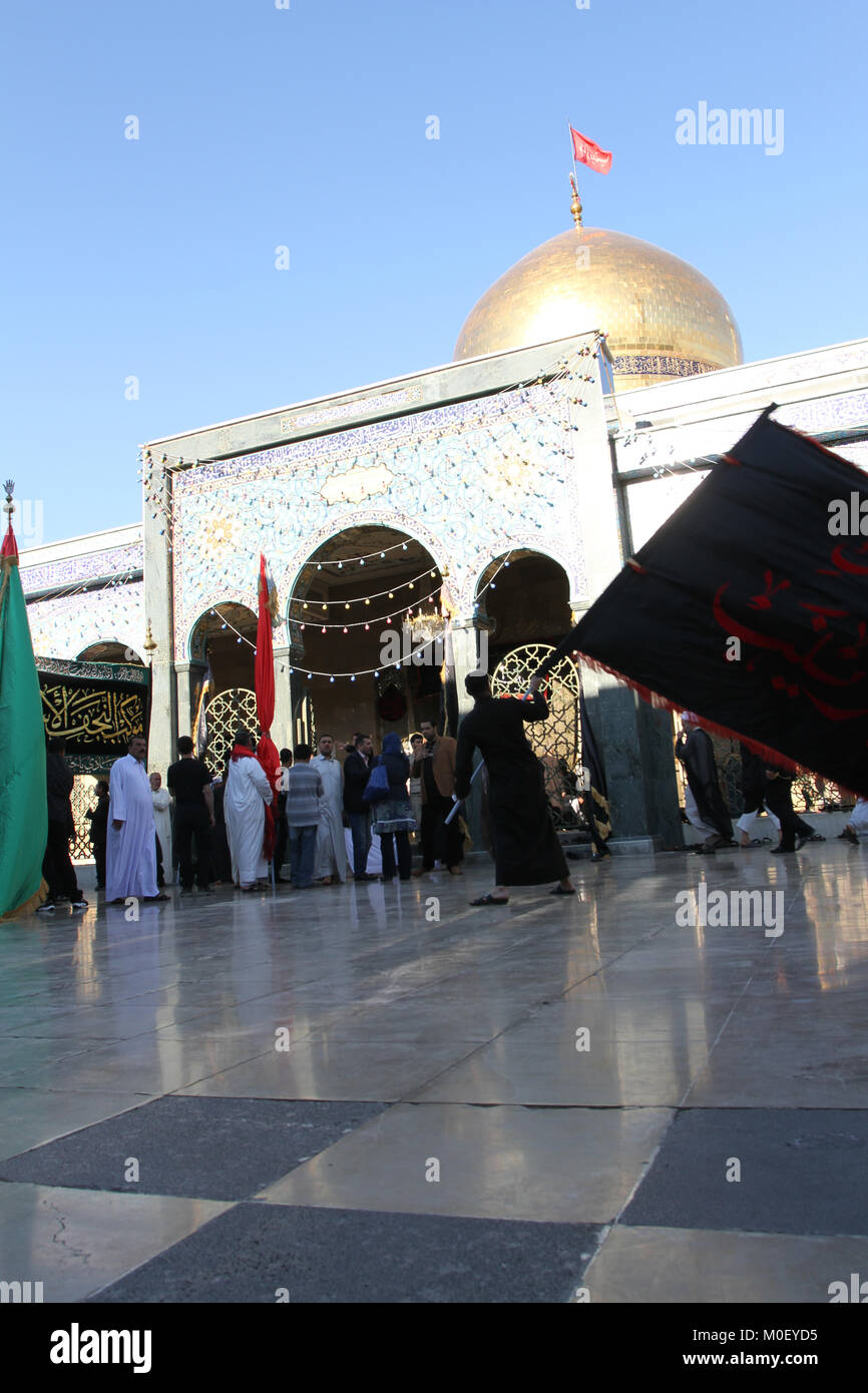 internal shot for Sayeda Zeinab shrine in Damascus capital of Syria ...