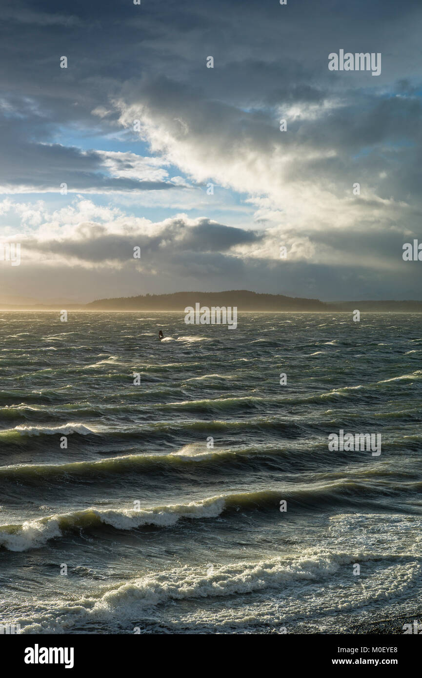 Wind storm on Puget Sound, Washington, USA Stock Photo - Alamy