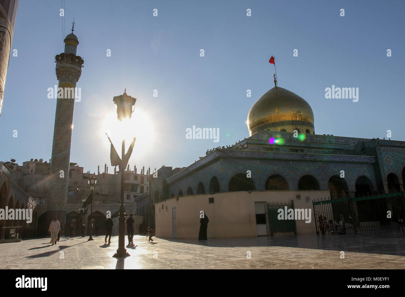 internal shot for Sayeda Zeinab shrine in Damascus capital of Syria ...