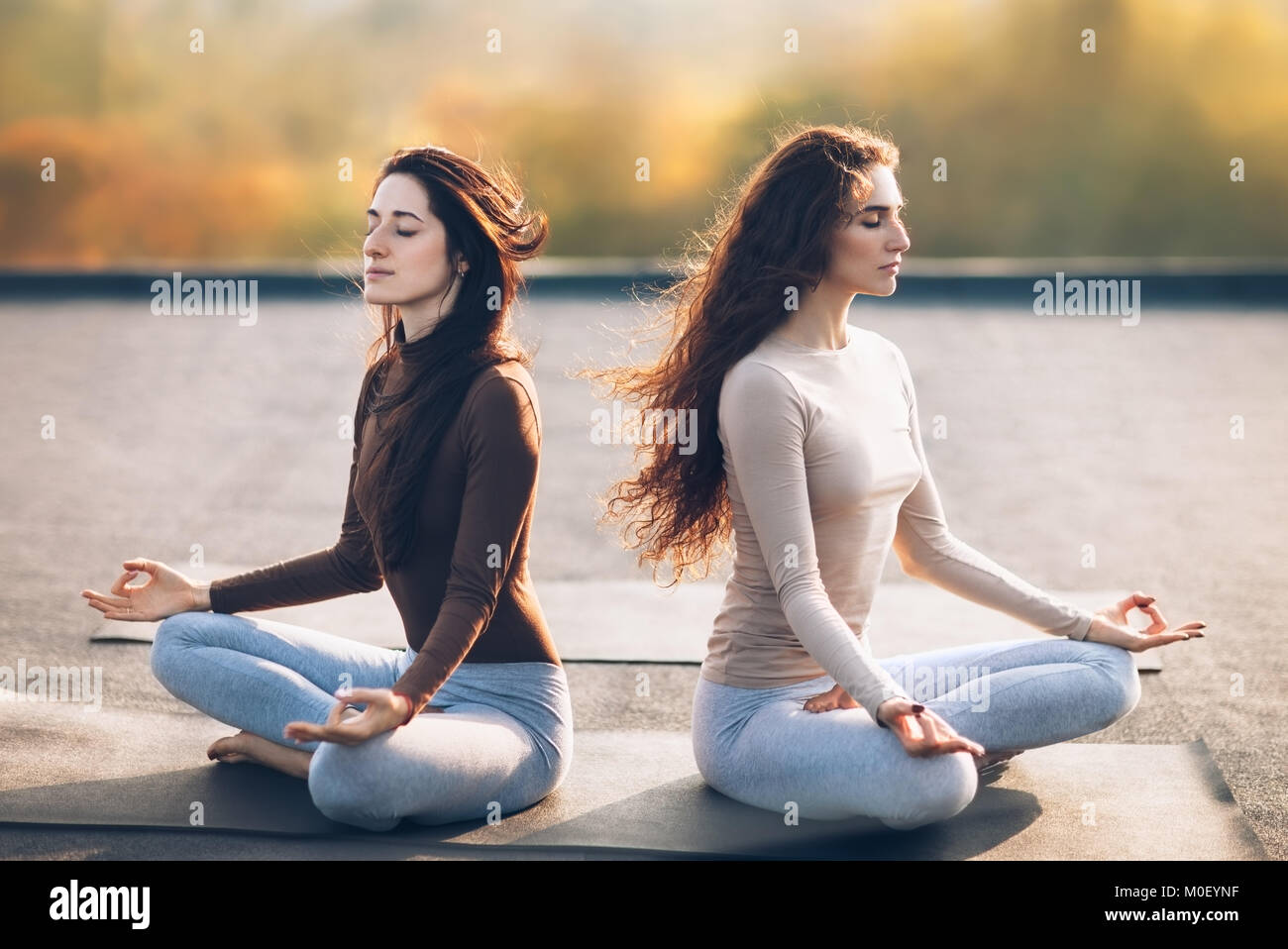 Women in lotus pose hi-res stock photography and images - Alamy