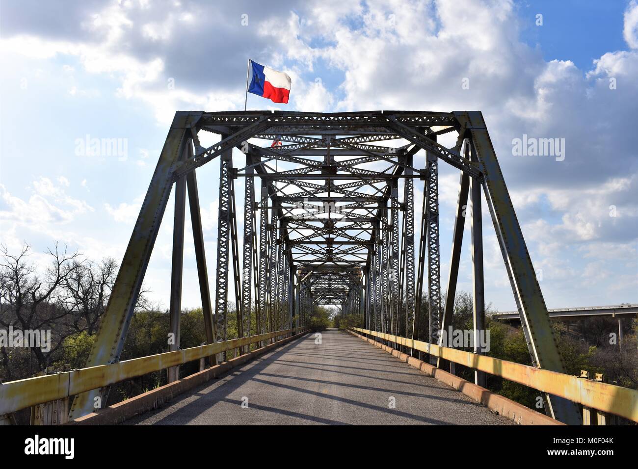 Texas flag on the bridge Stock Photo - Alamy