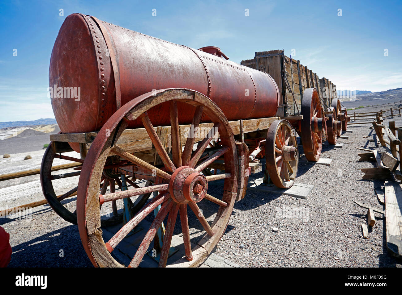 Water tank from a twenty mule team wagon. Harmony Borax Works, Death ...