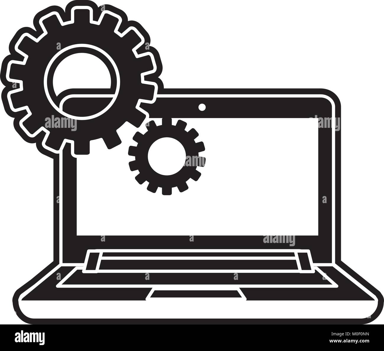 Laptop computer gears vector Stock Vector Images - Alamy