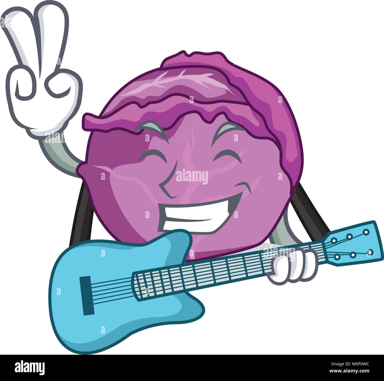 With guitar red cabbage mascot cartoon Stock Vector Image & Art - Alamy