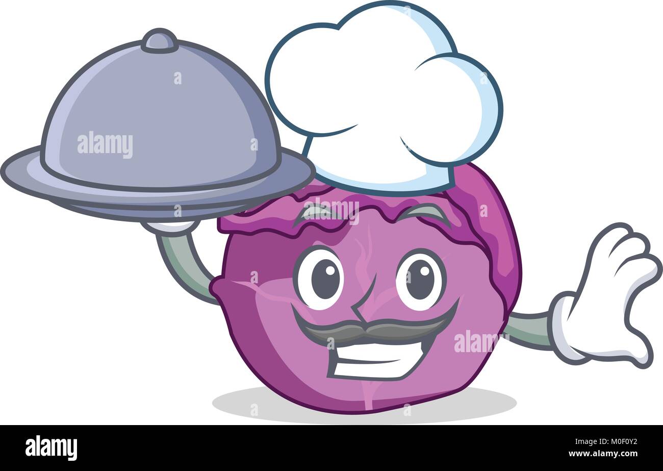 Chef with food red cabbage mascot cartoon Stock Vector Image & Art - Alamy