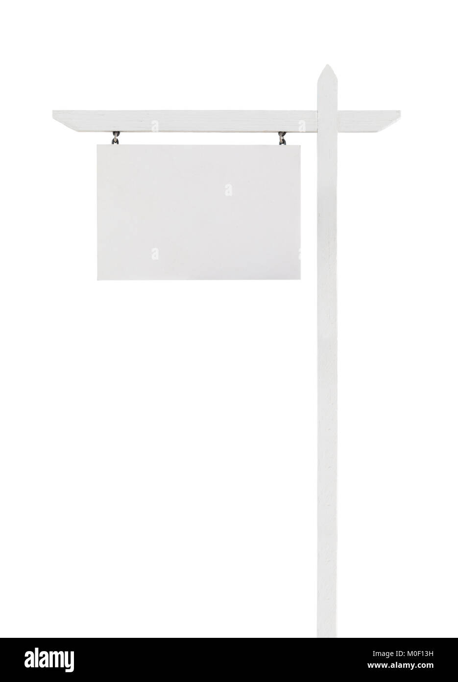 Blank Real Estate Sign Isolated on a White Background Stock Photo - Alamy