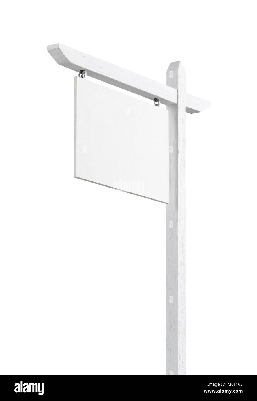 Blank Real Estate Sign Isolated on a White Background Stock Photo - Alamy
