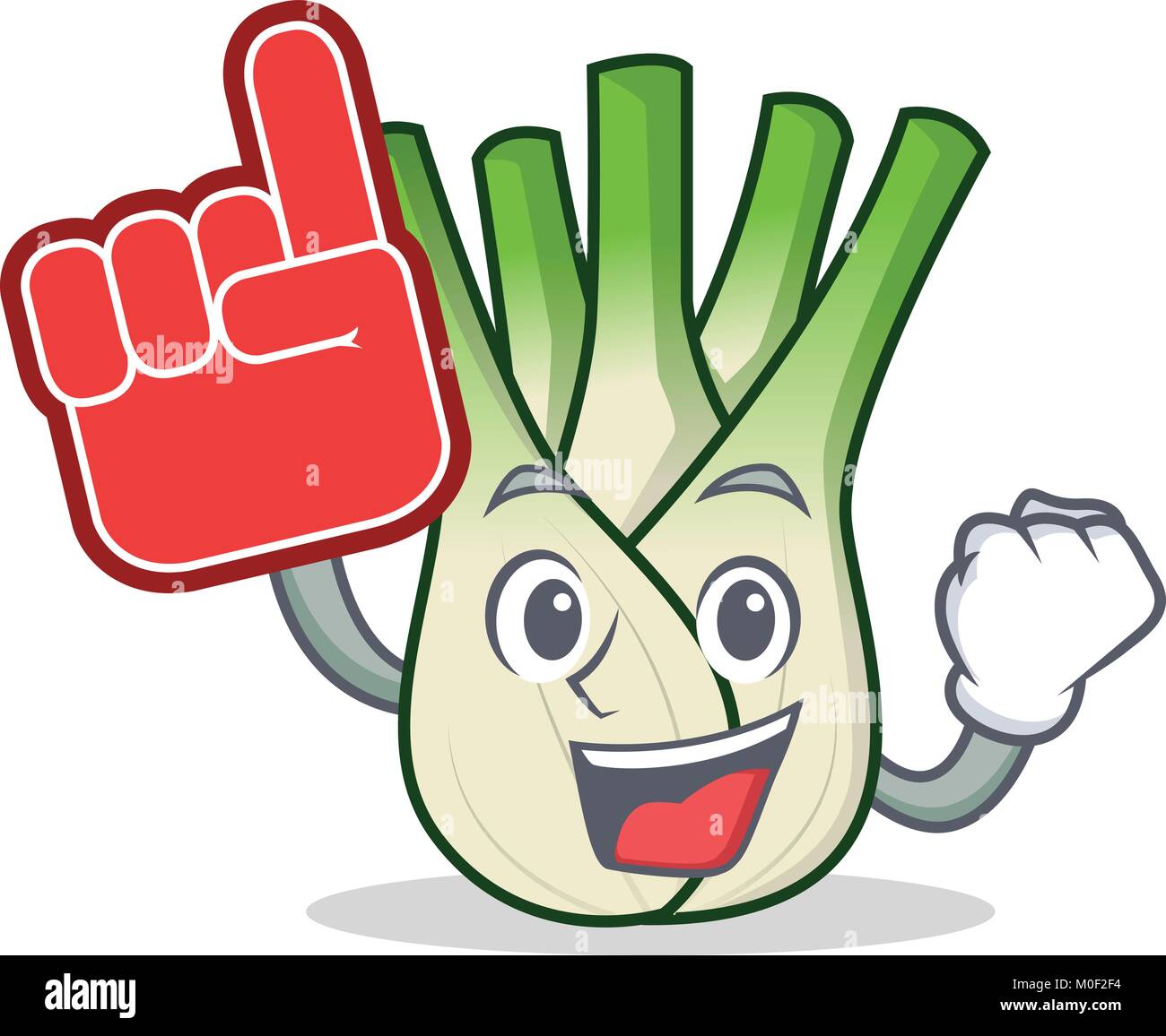 Foam finger fennel mascot cartoon style Stock Vector Image & Art - Alamy