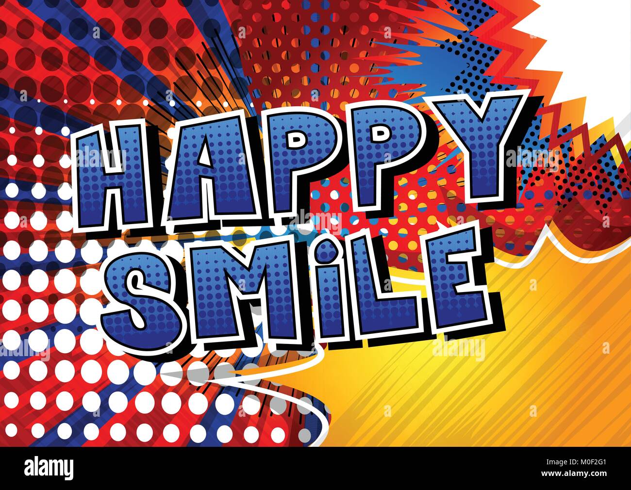 Happy Smile - Comic book style word on abstract background Stock Vector ...