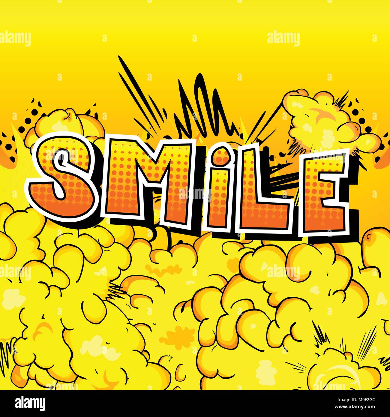 Smile - Comic book style word on abstract background Stock Vector Image ...