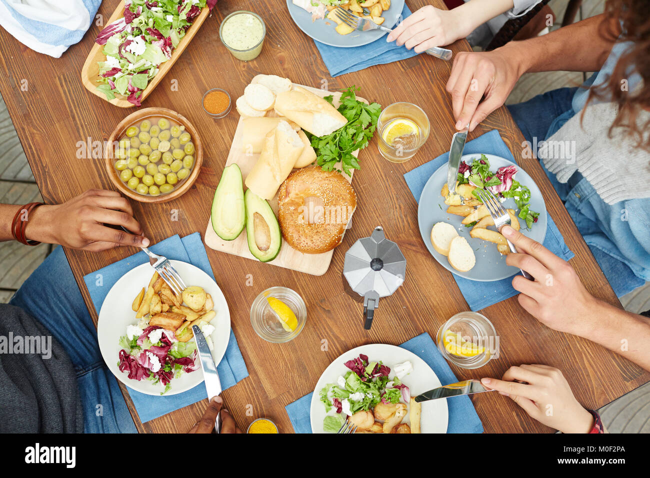 Man eating dinner fork hi-res stock photography and images - Alamy