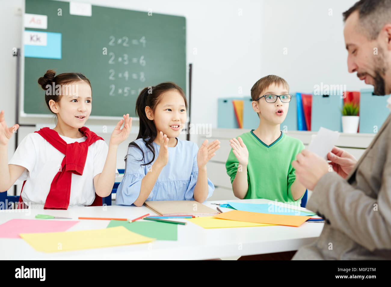 Working at lesson Stock Photo - Alamy