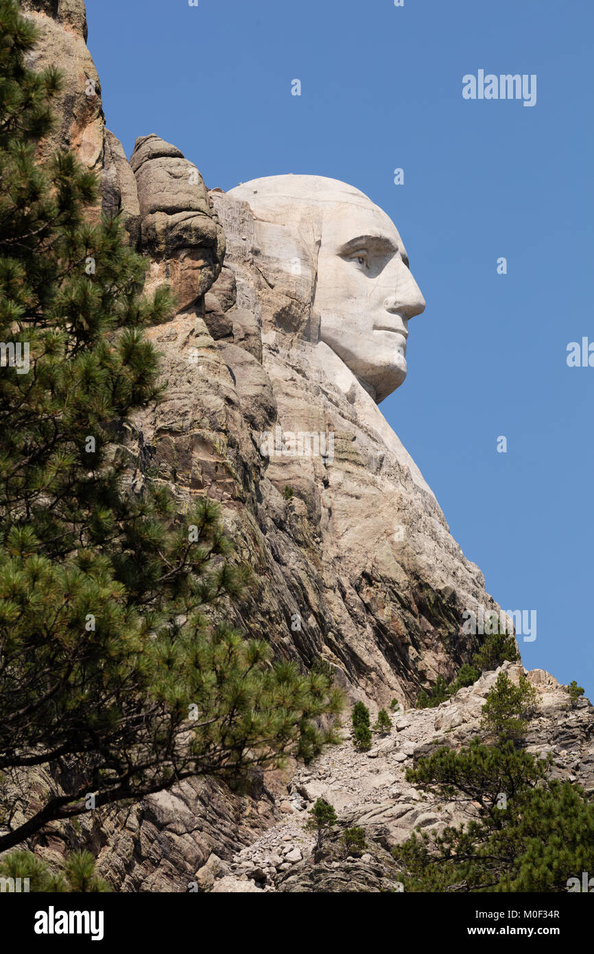 The Mount Rushmore National Memorial in Keystone South Dakota showing ...