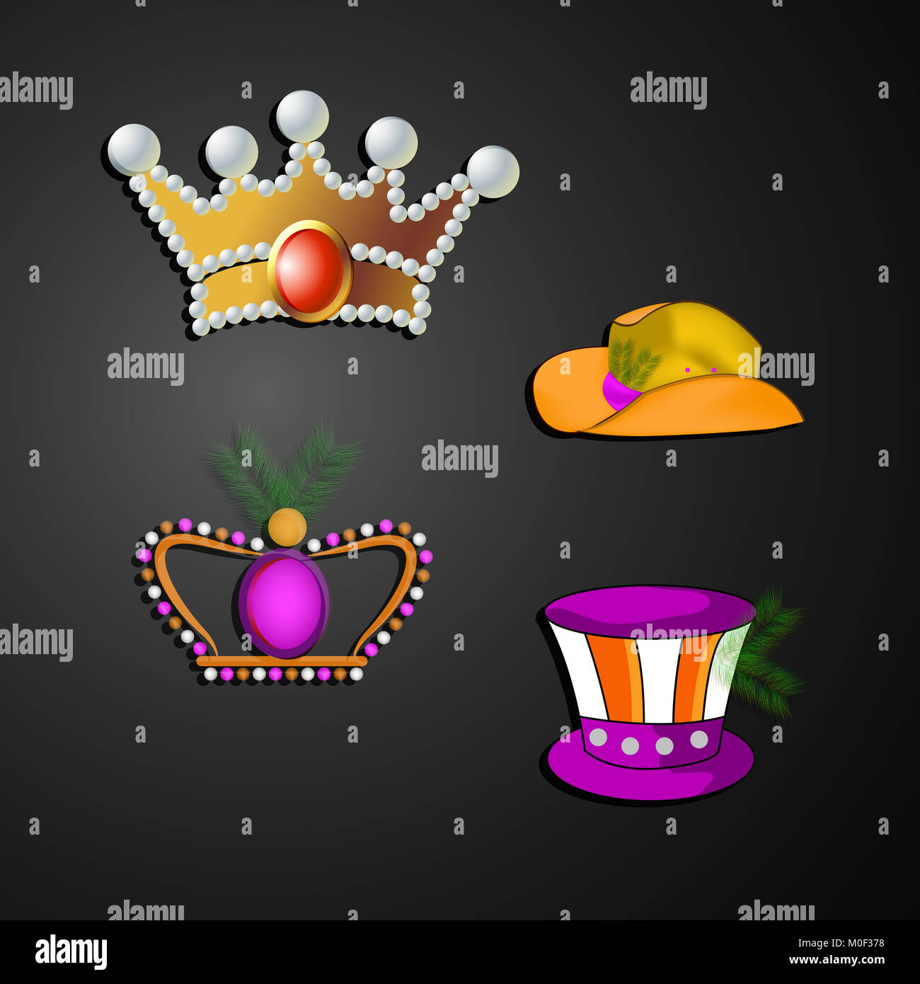illustration of elements of Mardi Gras Carnival background Stock Photo ...