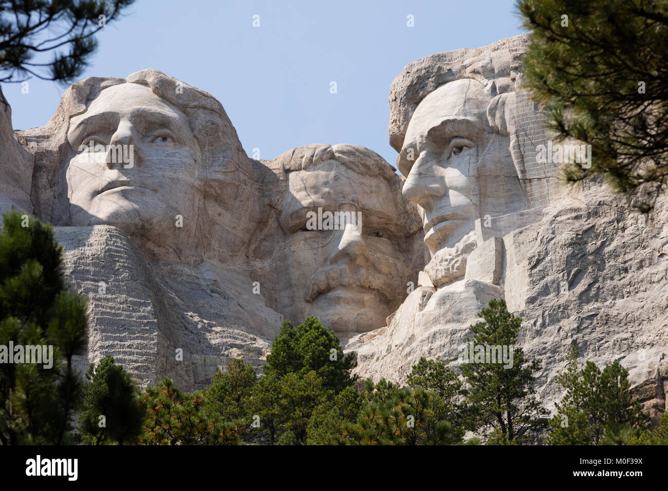 The Mount Rushmore National Memorial in Keystone South Dakota showing ...
