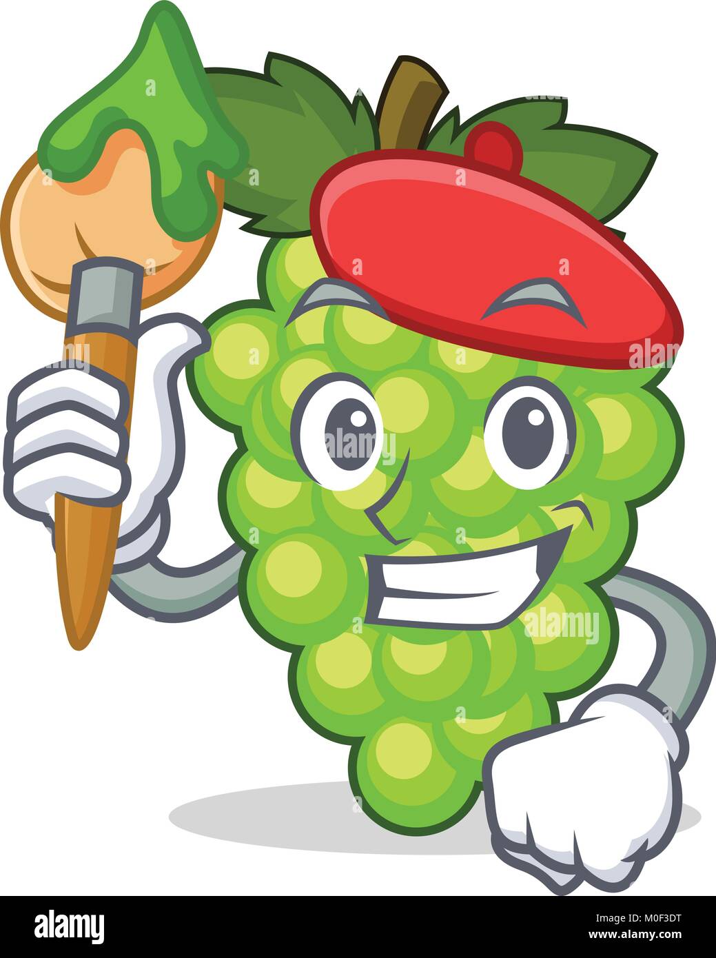 Artist green grapes character cartoon Stock Vector Image & Art - Alamy