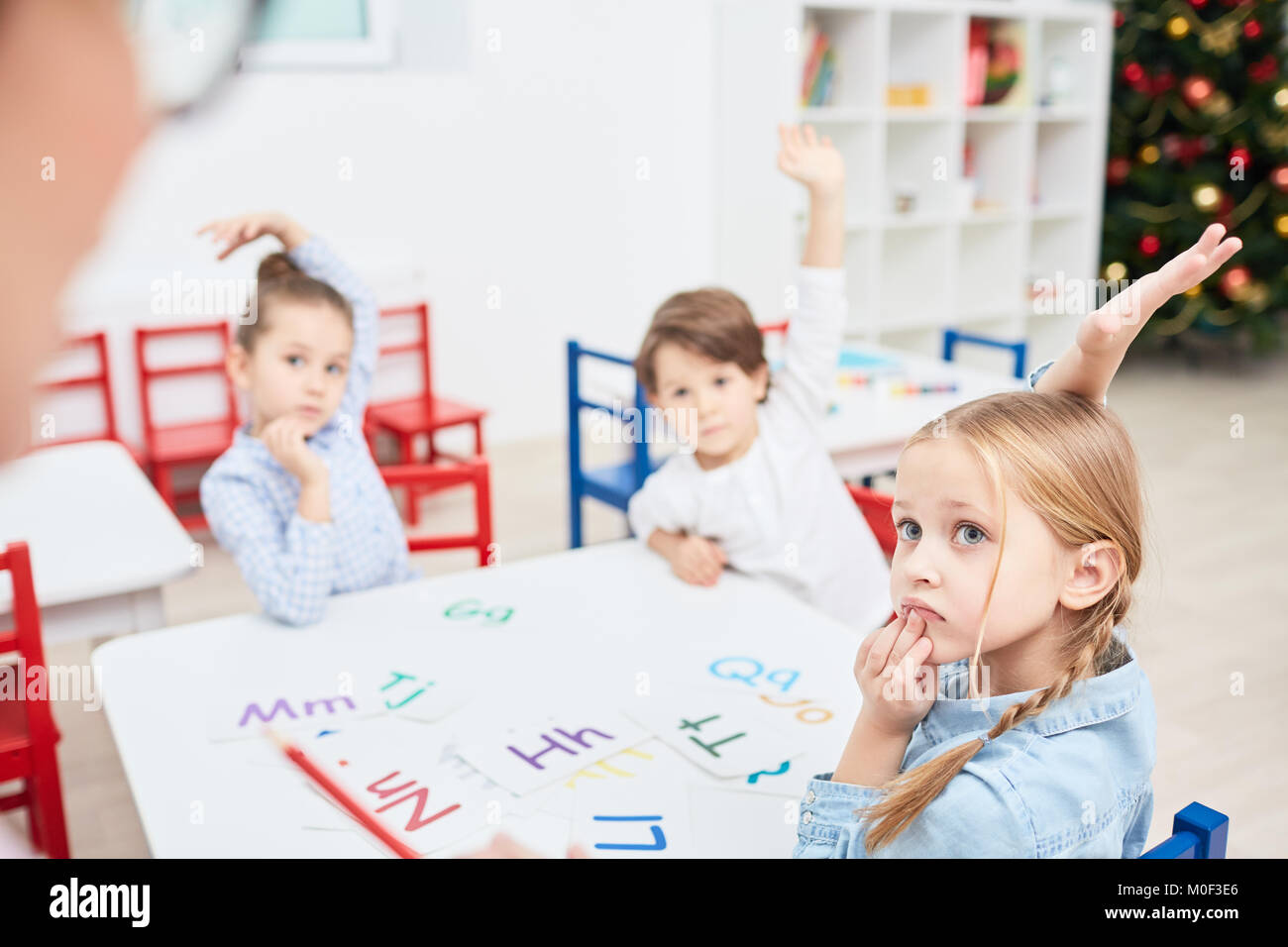 Lesson in kindergarten Stock Photo - Alamy