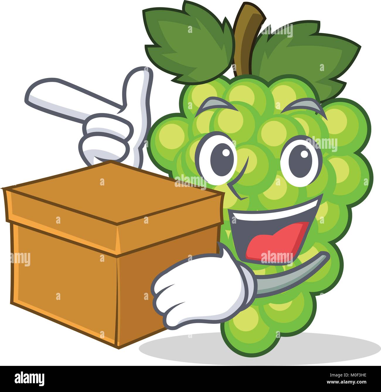 With box green grapes character cartoon Stock Vector Image & Art - Alamy
