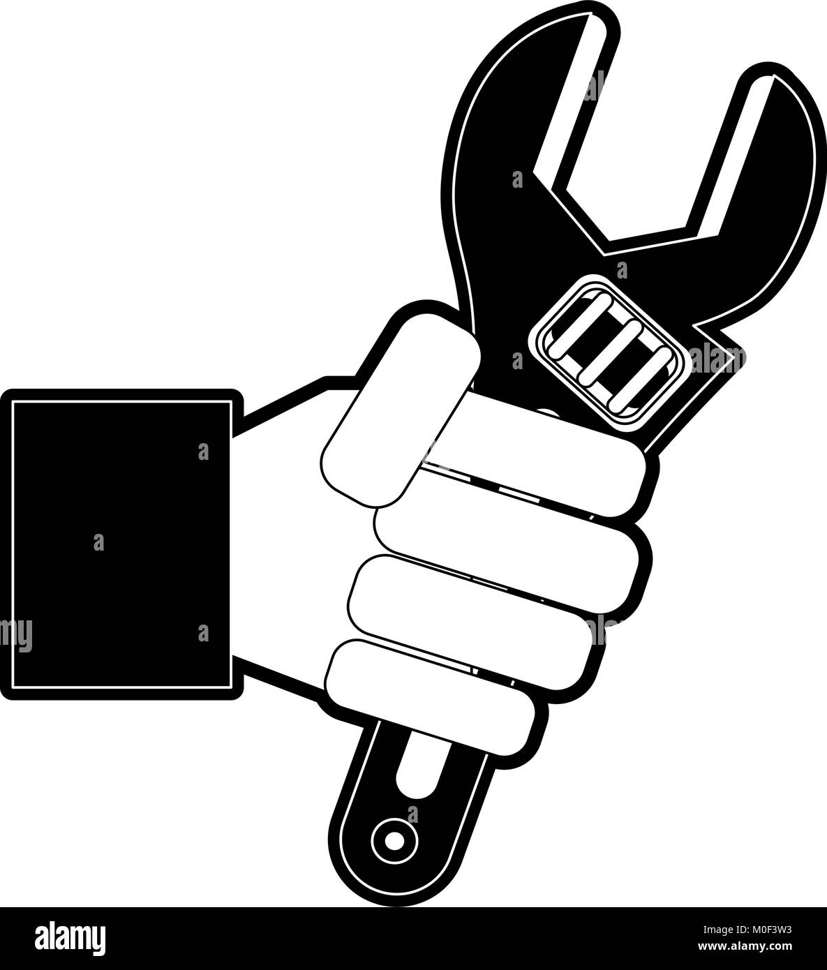 Hand with wrench Stock Vector Image & Art - Alamy
