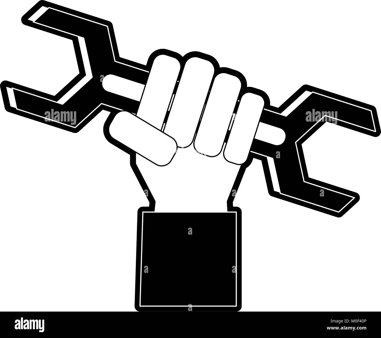 Hand with wrench Stock Vector Image & Art - Alamy
