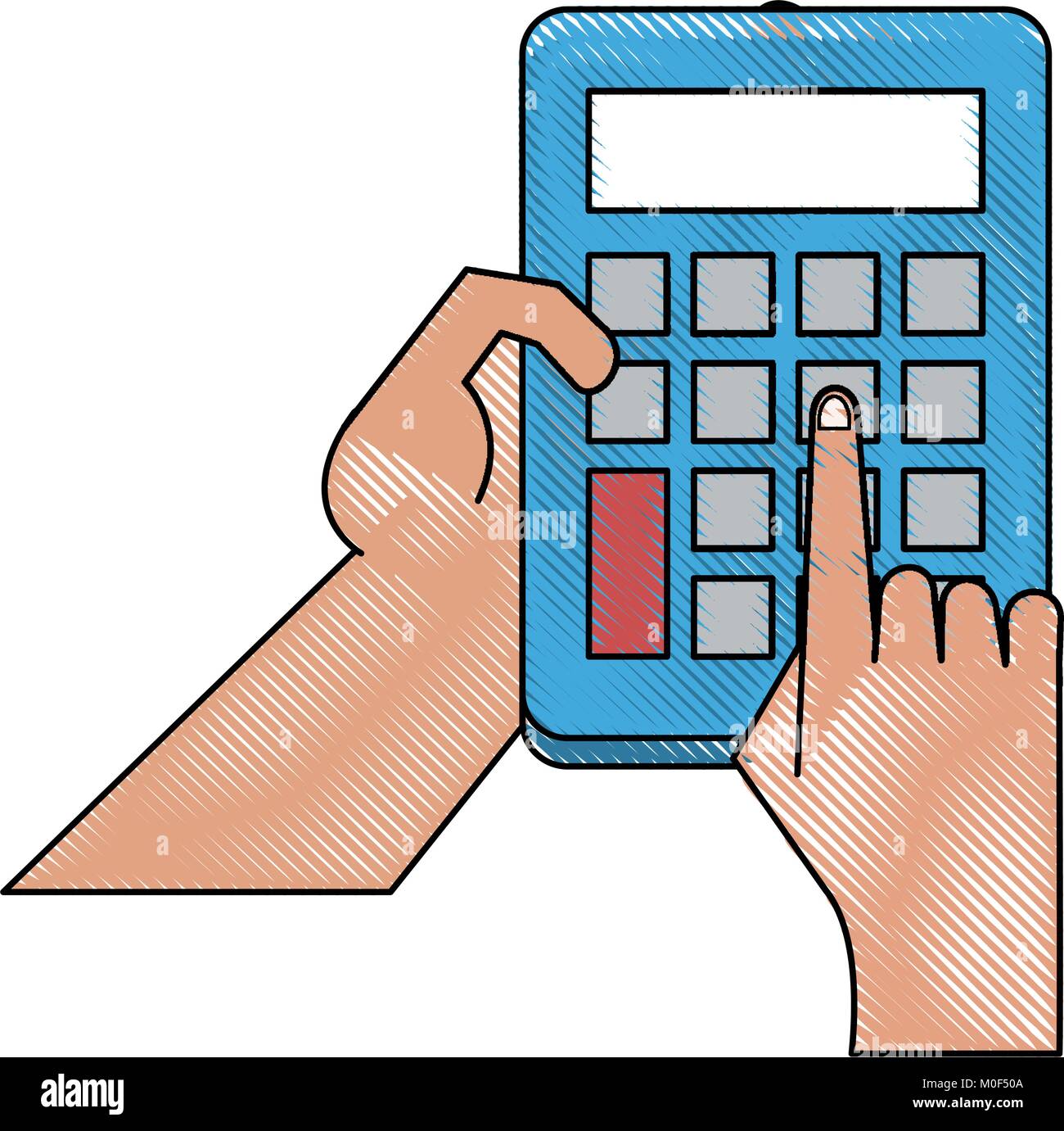 Hand with calculator Stock Vector Image & Art - Alamy