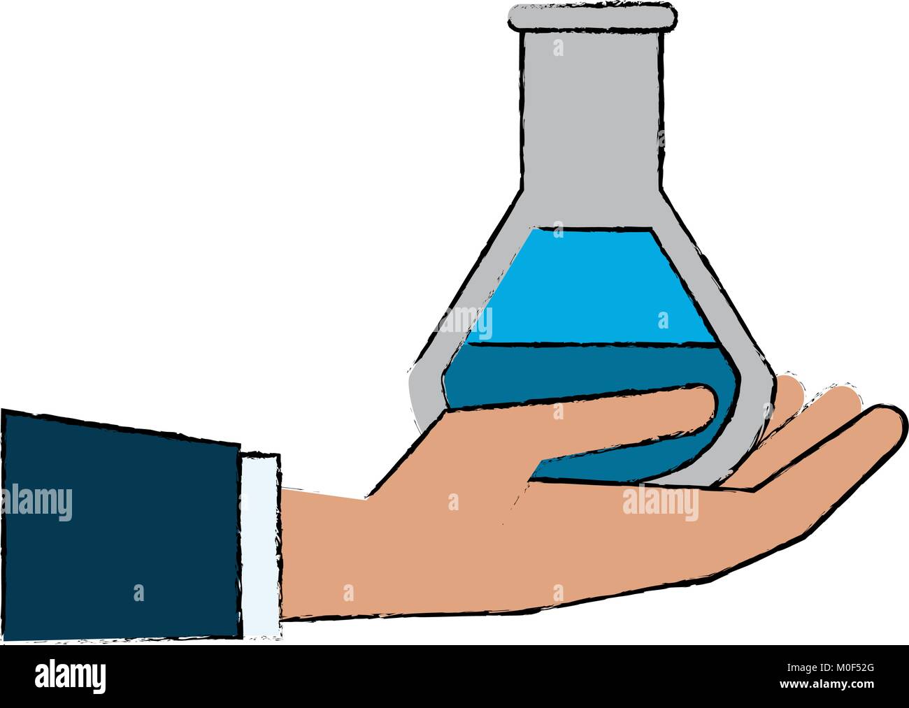 Hand with chemistry flask Stock Vector Image & Art - Alamy