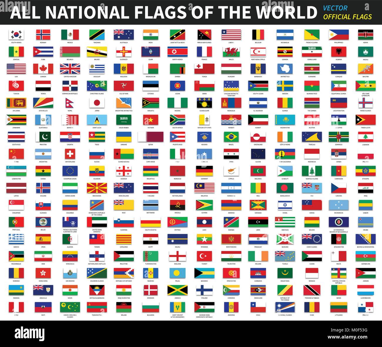 All official national flags of the world . Formal design . Vector Stock ...