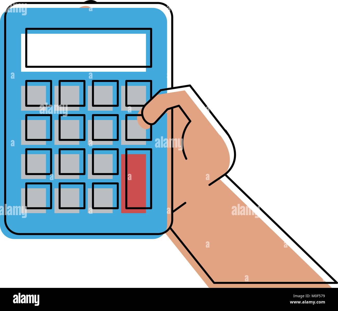 Hand with calculator Stock Vector Image & Art - Alamy