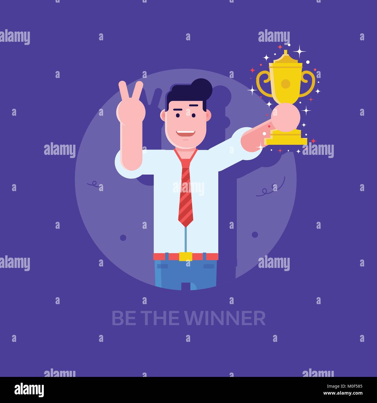 Happy young businessman holding cup Stock Vector Images - Alamy