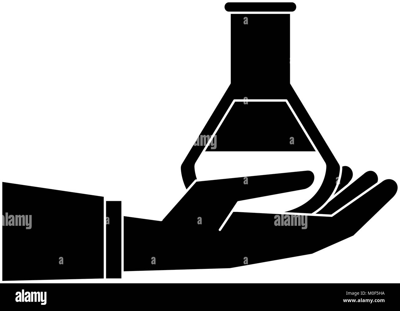 Hand with chemistry flask Stock Vector Image & Art - Alamy