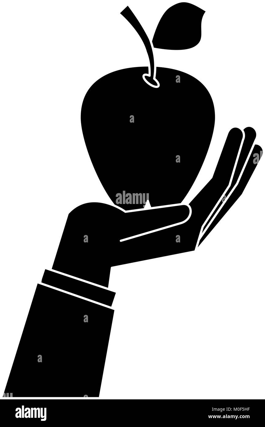 Hand with apple Stock Vector Image & Art - Alamy