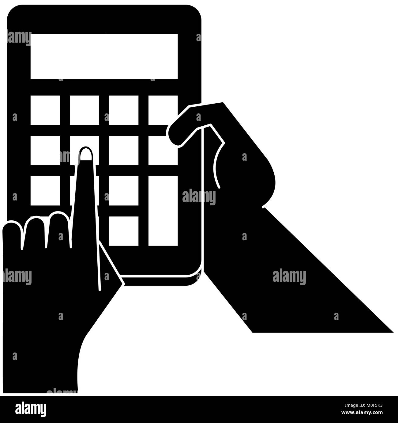 Hands with calculator Stock Vector Image & Art - Alamy