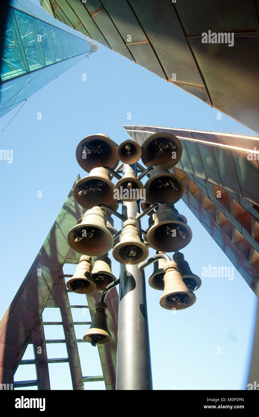 Bell Tower Looking Up at Carillion Elizabeth Quay Swan Riverside Perth ...