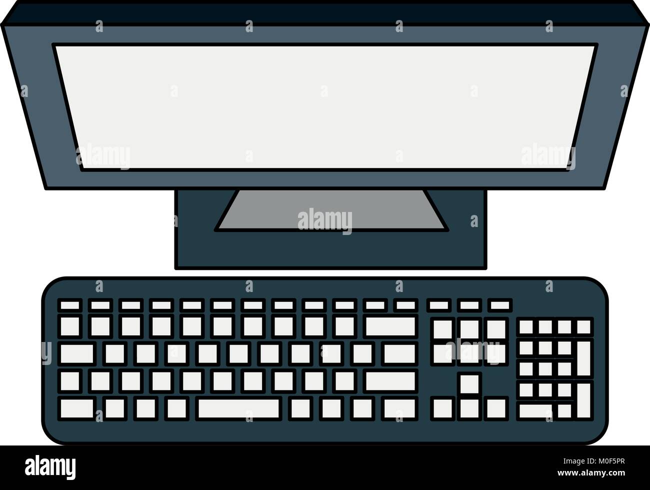 Computer with keyboard Stock Vector Image & Art - Alamy